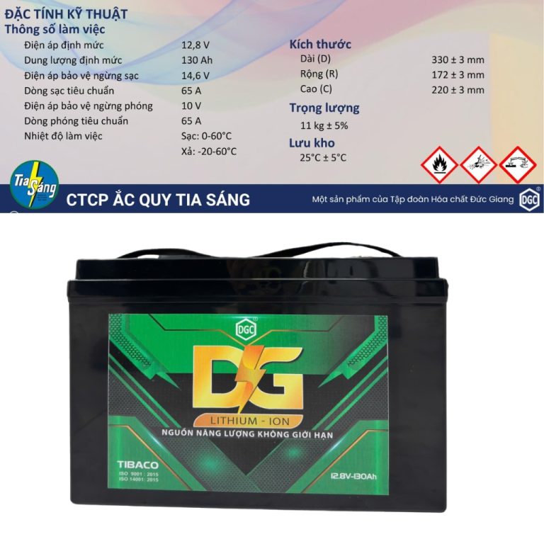 Pin lithium 12V 130Ah DGLI-121300 cho xe điện và lưu trữ solar » Thế ...